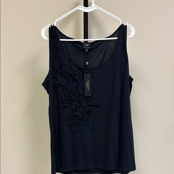 Talbots | Tops | Talbots Black Sleeveless Tank Top With Flower Detail ...